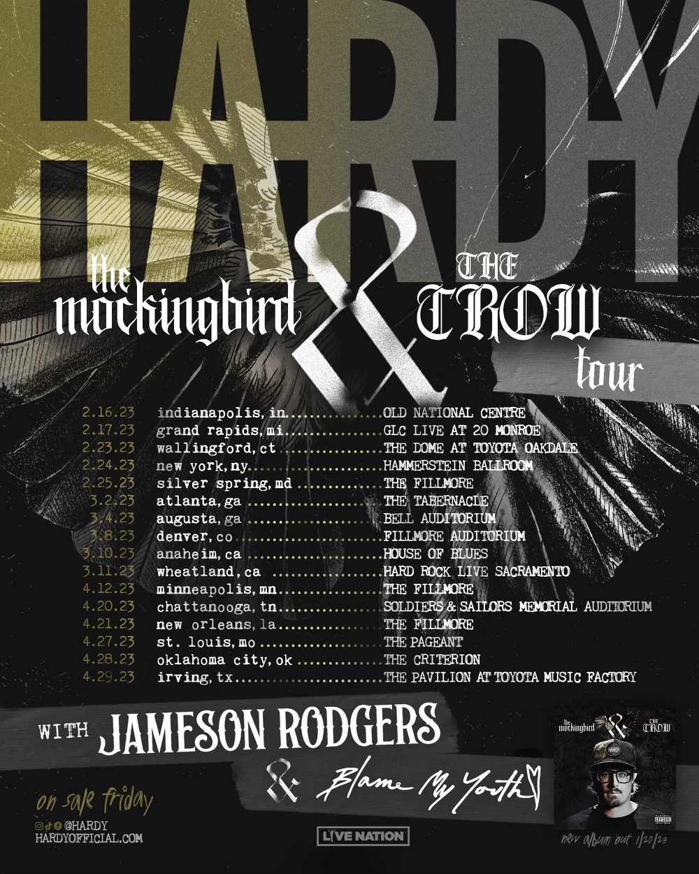 Hardy To Launch Cross-Country 'The Mockingbird & The Crow Tour' In ...
