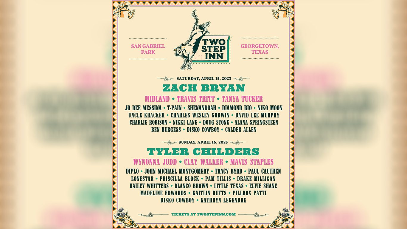 Zach Bryan & Tyler Childers To Headline Inaugural Two Step Inn Festival ...