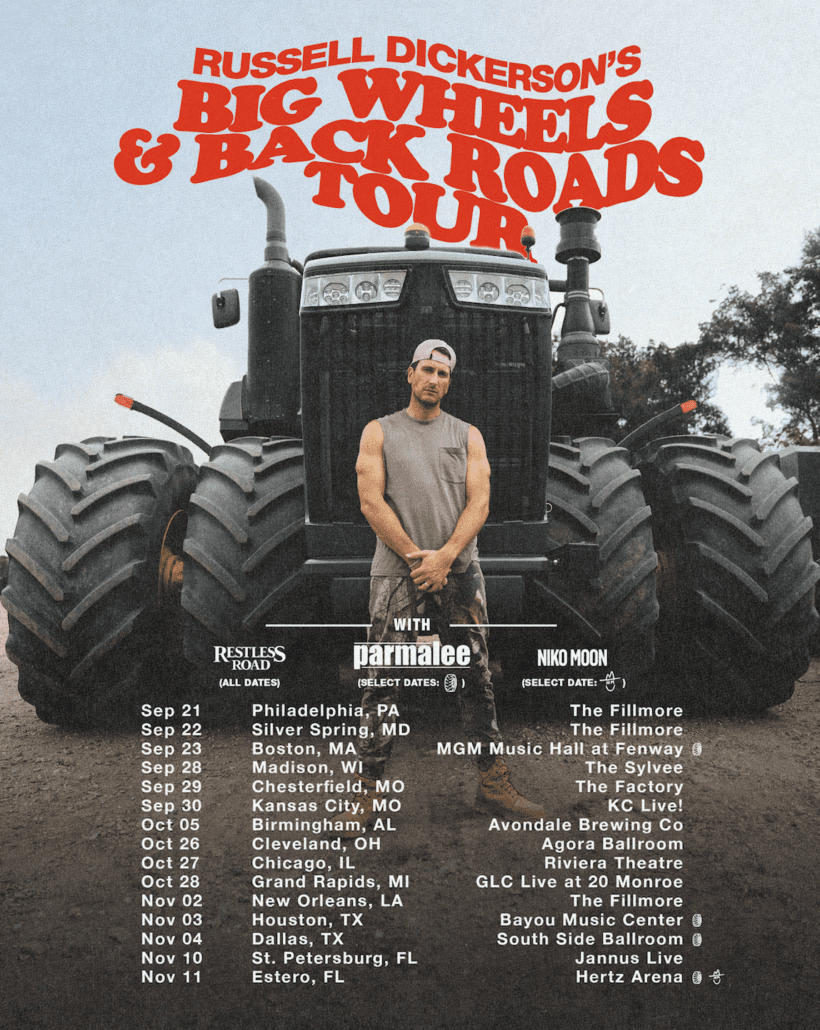 Russell Dickerson Announces 'Big Wheels & Back Roads' Fall Tour ...
