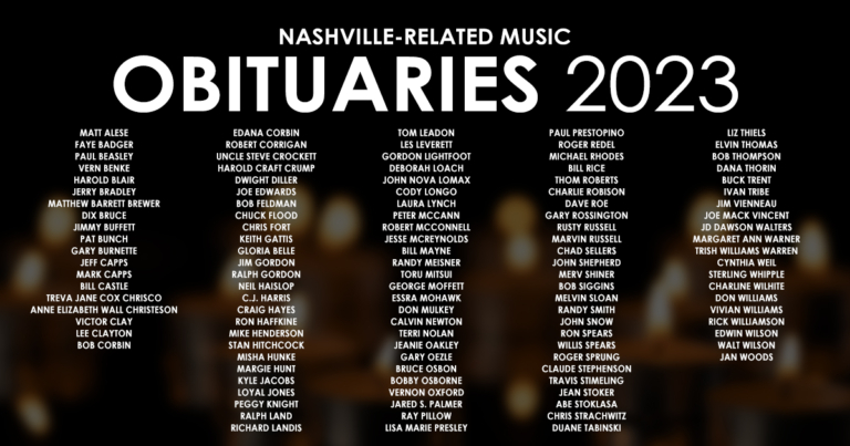 Nashville-Related Music Obituaries 2023 - MusicRow.com