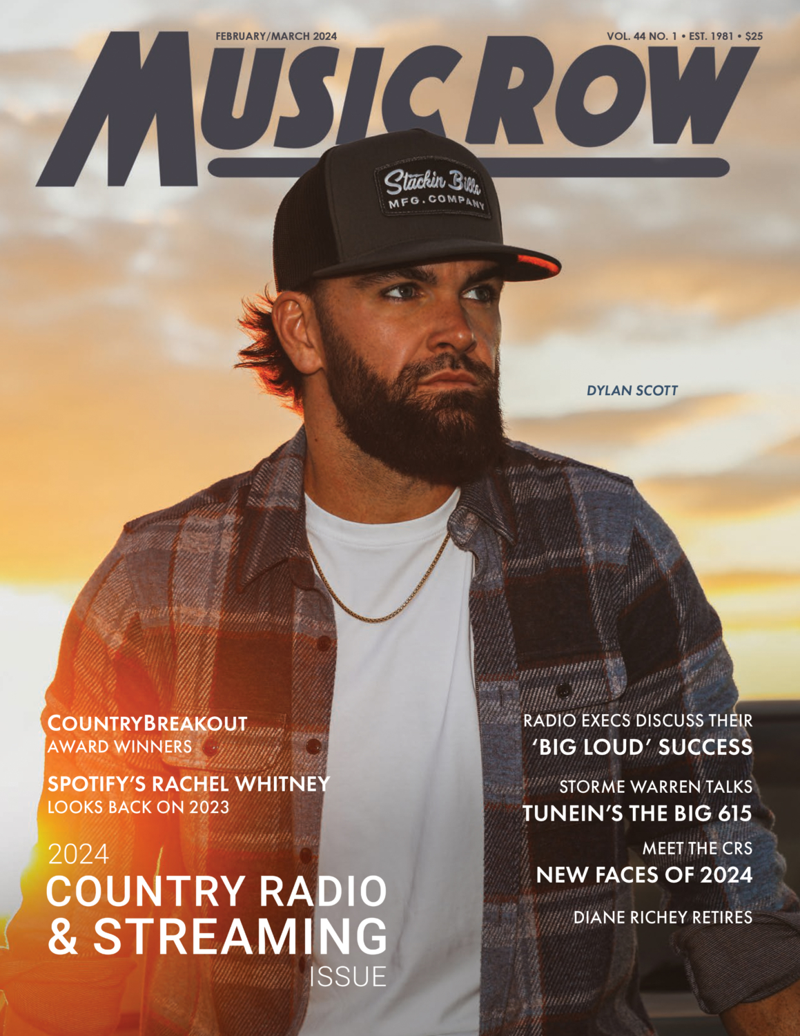 Dylan Scott Featured On The Cover Of MusicRow’s 2024 Country Radio & Streaming Issue - MusicRow.com
