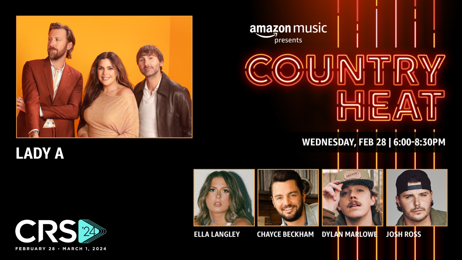 CRS Reveals 2024 'Amazon Music Presents: Country Heat' Lineup ...