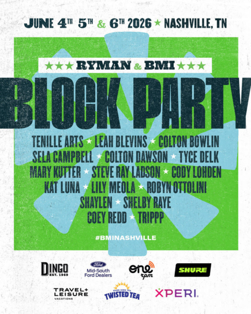 Ryman & BMI Unveil Fifth Annual Block Party Lineup - MusicRow.com